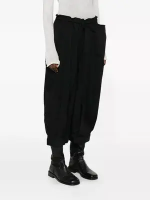 Y3 Drawstring Waist Trousers With Buttoned Cuffs