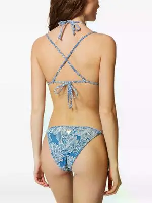 TWINSET Jacquard Bikini Thong With Pearl Embellishments
