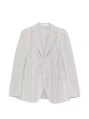 Eleventy Striped Single-breasted Jacket - Neutrals