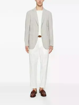 Eleventy Striped Single-breasted Jacket - Neutrals