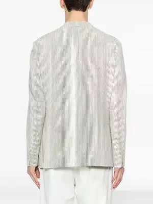 Eleventy Striped Single-breasted Jacket - Neutrals
