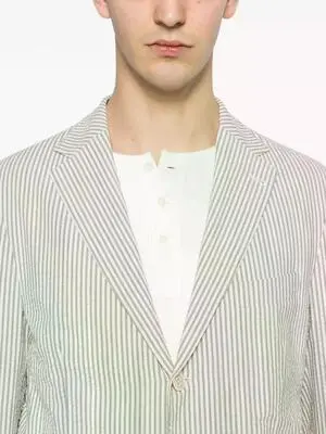 Eleventy Striped Single-breasted Jacket - Neutrals