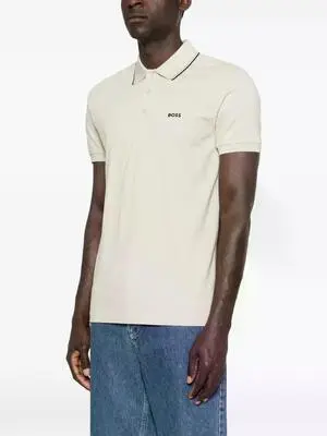 BOSS Piped Cotton Polo Shirt - Neutrals