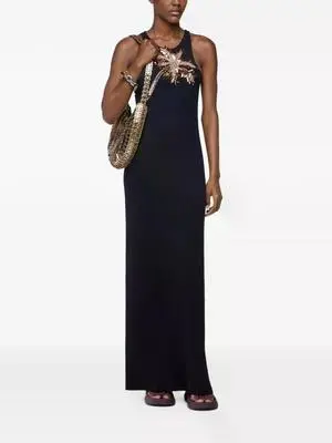 Rabanne Embroidered Palm Tree Maxi Dress