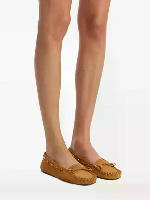 Khaite Milly Leather Loafers - Brown