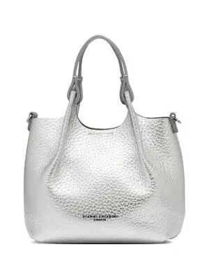 GIANNI CHIARINI Dua Leather Shoulder Bag - Silver