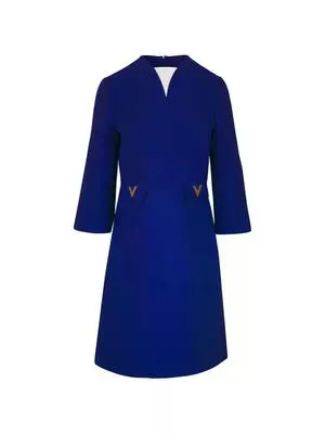 Valentino Garavani V-neck Pocket Dress - Blue