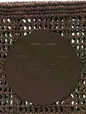 Tory Burch Hand-crocheted Logo Clutch - Brown