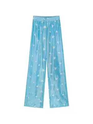 FORTE_FORTE Floral-pattern Trousers - Blue