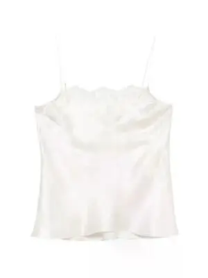 Carine Gilson Lace-detail Silk Camisole - Neutrals