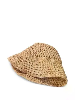 Maje Raffia Bucket Hat - Neutrals