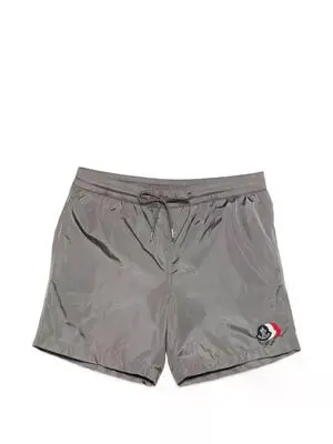 Moncler Mare Logo-Patch Swim Shorts Grey