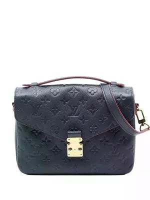 LOUIS VUITTON 2018 Monogram Empreinte Pochette Metis Satchel - Blue