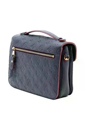 LOUIS VUITTON 2018 Monogram Empreinte Pochette Metis Satchel - Blue