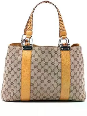 Gucci 2016-2026 Gg Canvas Bamboo Libeccio Tote Bag - Neutrals