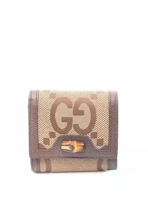 Gucci 2016-2025 Gg Canvas Jumbo Bamboo Wallet Small Wallets - Neutrals