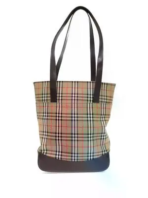 Burberry Haymarket Check Canvas Tote Bag - Neutrals
