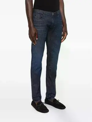 Emporio Armani Logo-plaque Jeans - Blue