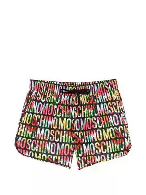 Moschino Logo Print Swim Shorts - Black