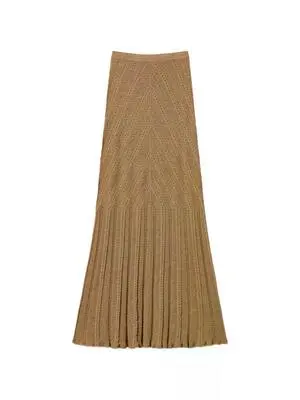 TWINSET Maxi Knitted Skirt With Geometric Pattern