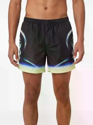 Casablanca Graphic-print Swim Shorts - Black