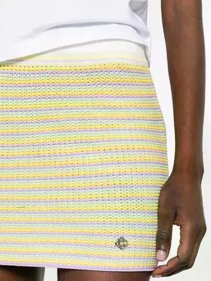 Casablanca Striped Mini Skirt - Yellow