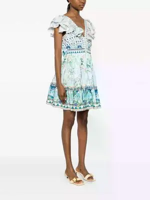 PAPER LACE Ruffled Floral Mini Dress