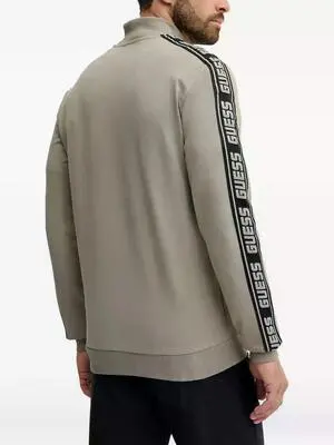 Guess Logo-taped Full-zip Sweatshirt - Green