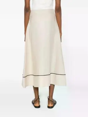 Agnona Contrast-trim Midi Skirt