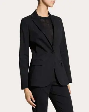 Theory Linen-blend Blazer - Black