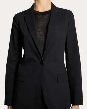 Theory Linen-blend Blazer - Black