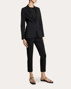 Theory Linen-blend Blazer - Black