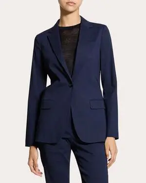 Theory Linen-blend Blazer - Blue