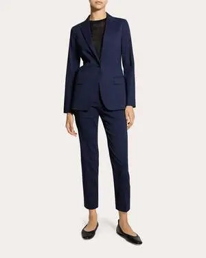 Theory Linen-blend Blazer - Blue