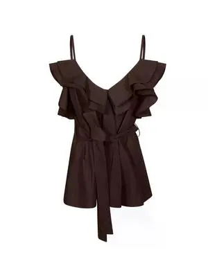 P.a.r.o.s.h Ruffled Belted Blouse - Brown