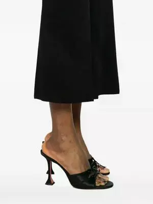 NEERA Elastic-waistband Cropped Trousers - Black