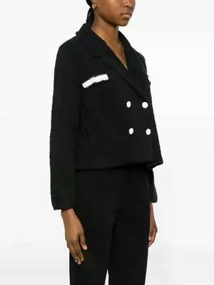 NEERA Double-breasted Cropped Jacket - Black