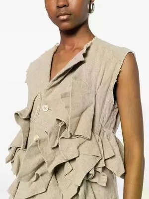 Comme Des Garçons Ruffled Sleeveless Jacket