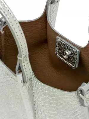 GIANNI CHIARINI Dua Leather Shoulder Bag - Silver