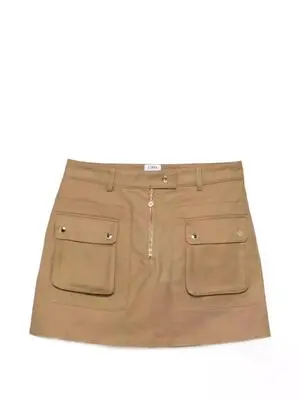 Casablanca Mini Skirt With Front Flap Pockets - Neutrals