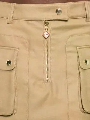 Casablanca Mini Skirt With Front Flap Pockets - Neutrals