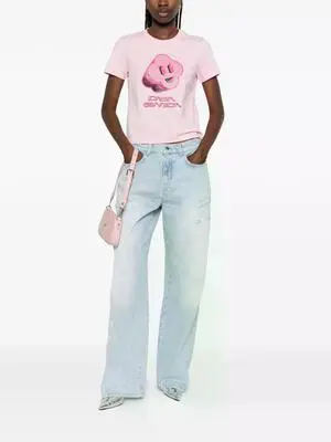 Casablanca Ripped Letter Jeans
