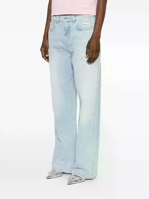 Casablanca Ripped Letter Jeans