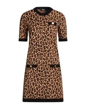 Versace Mini Leopard-print Knit Dress