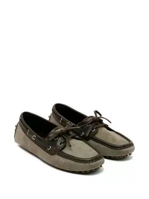 Brunello Cucinelli Lace-up Suede Boat Shoes - Neutrals