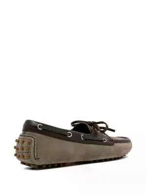 Brunello Cucinelli Lace-up Suede Boat Shoes - Neutrals