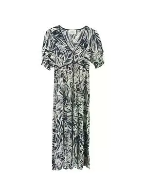 Ba&sh Abstract-print Midi Dress