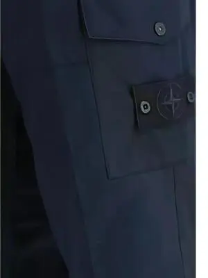 Stone Island Ghost Canvas Cargo Pants - Blue