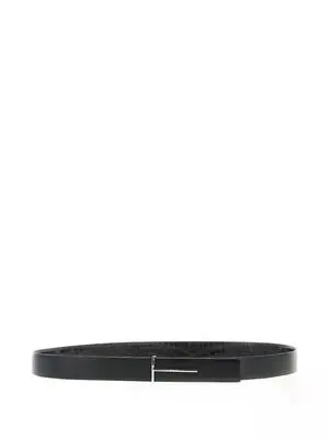 TOM FORD T-buckle Crocodile-effect Belt - Black