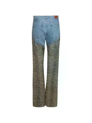 Roberto Cavalli Leopard-print Five-pocket Jeans